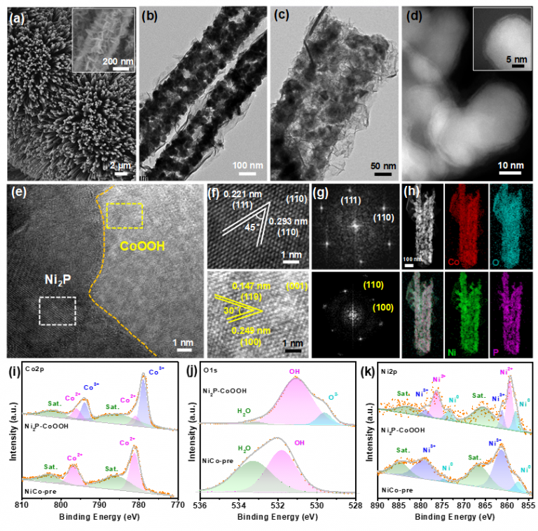 中性条件下安培级长循环电催化析氢：CoOOH二维薄片封装的Ni2P纳米管阵列-纳微科技